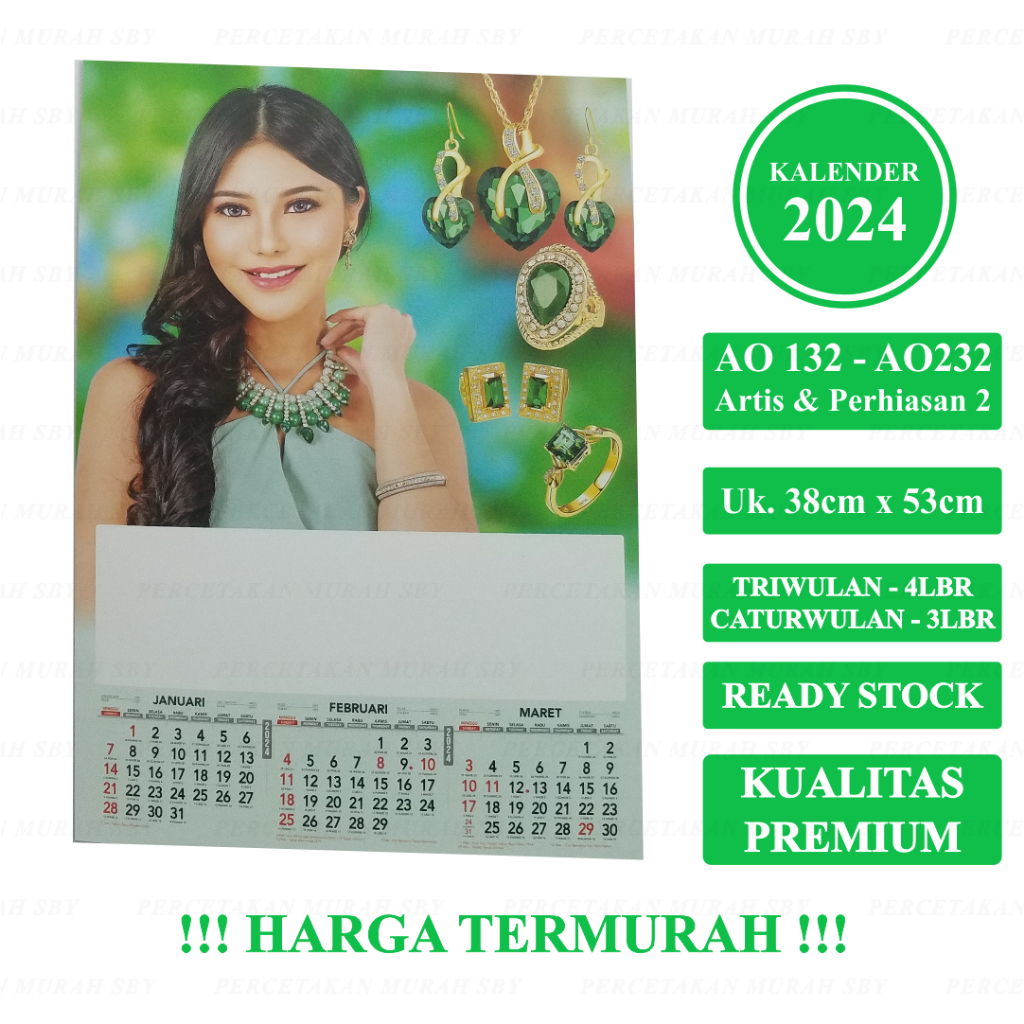 Jual KALENDER DINDING UKURAN 38 X 53 TRIWULAN 4 LEMBAR KLEP ARTIS DAN ...