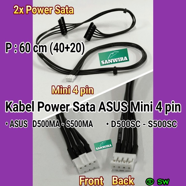 Jual Kabel Power Sata ASUS Mini 4 pin to 2x Power Sata | Shopee Indonesia