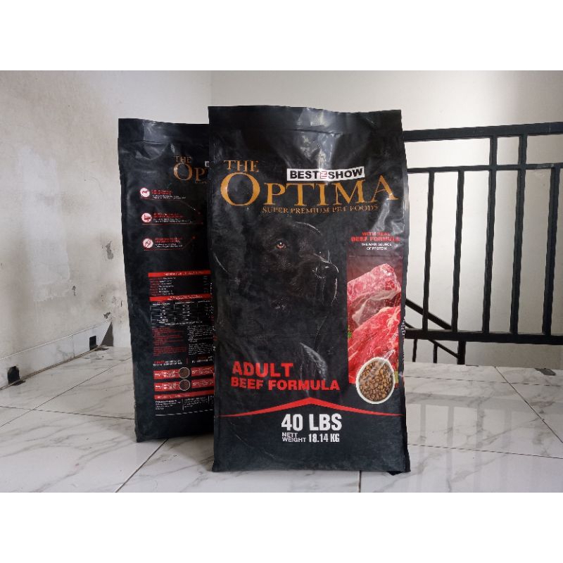 Jual PROMO Dog Food Makanan Anjing OPTIMA Adult Beef Formula 18kg ...