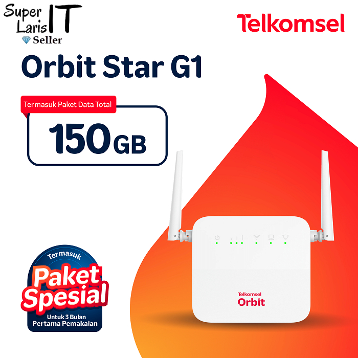 Jual Telkomsel Orbit Star G1 HKM0130 Modem Wifi 4G free 150GB 2 Antena ...