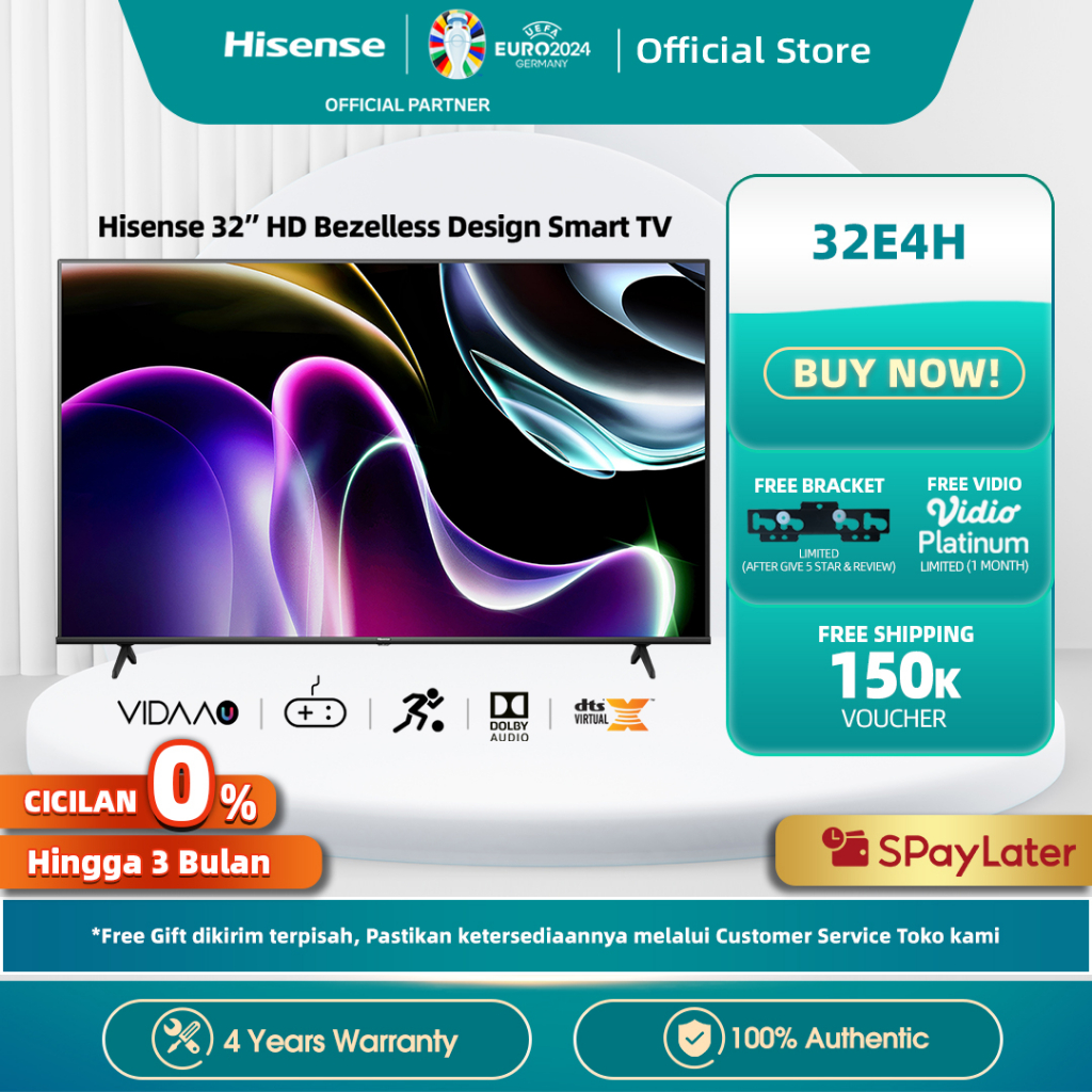 Jual Hisense 32" HD Vidaa Smart TV-Bezelless Design-Dolby Audio ...