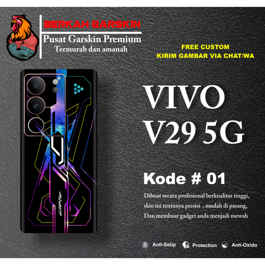 Jual [ISI 2 PCS] Garskin Stiker Vivo V29 5G Motif # 01 -05 Bisa Request Gambar | Shopee Indonesia