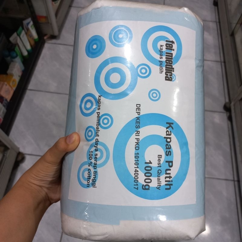 Jual Fei Medical Kapas Putih 1000gr | Kapas Pembalut 1kg | Shopee Indonesia