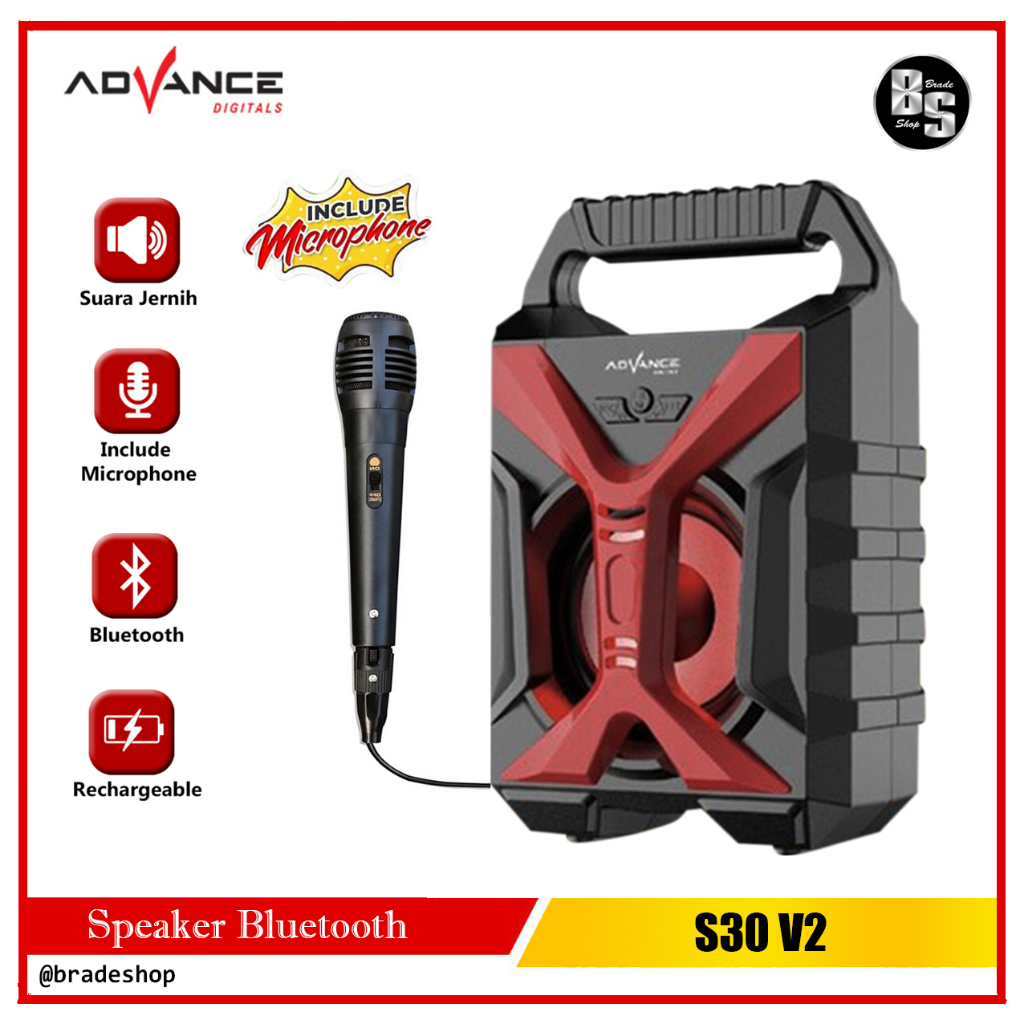 Jual Speaker Advance S30 + Microphone / Bluetooth Speaker Advance S30 ...