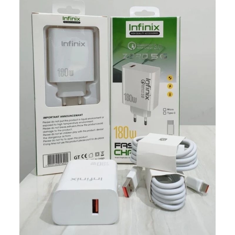 Jual Tc Travel Charger Infinix Zero 5g 180w Fast Charging Micro Usb Dan ...