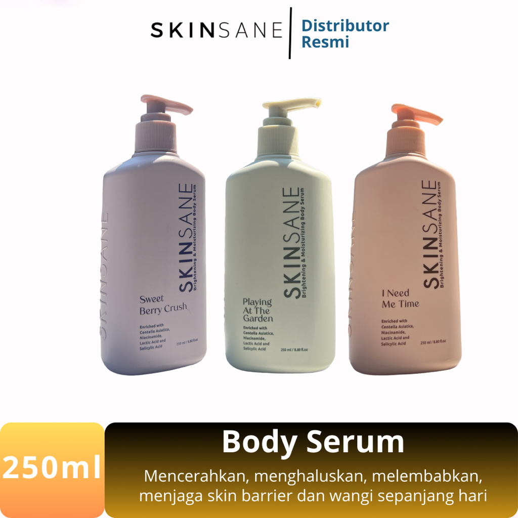 Jual Skinsane Body Serum Lotion Pencerah Kulit Wangi Seharian 250ml ...