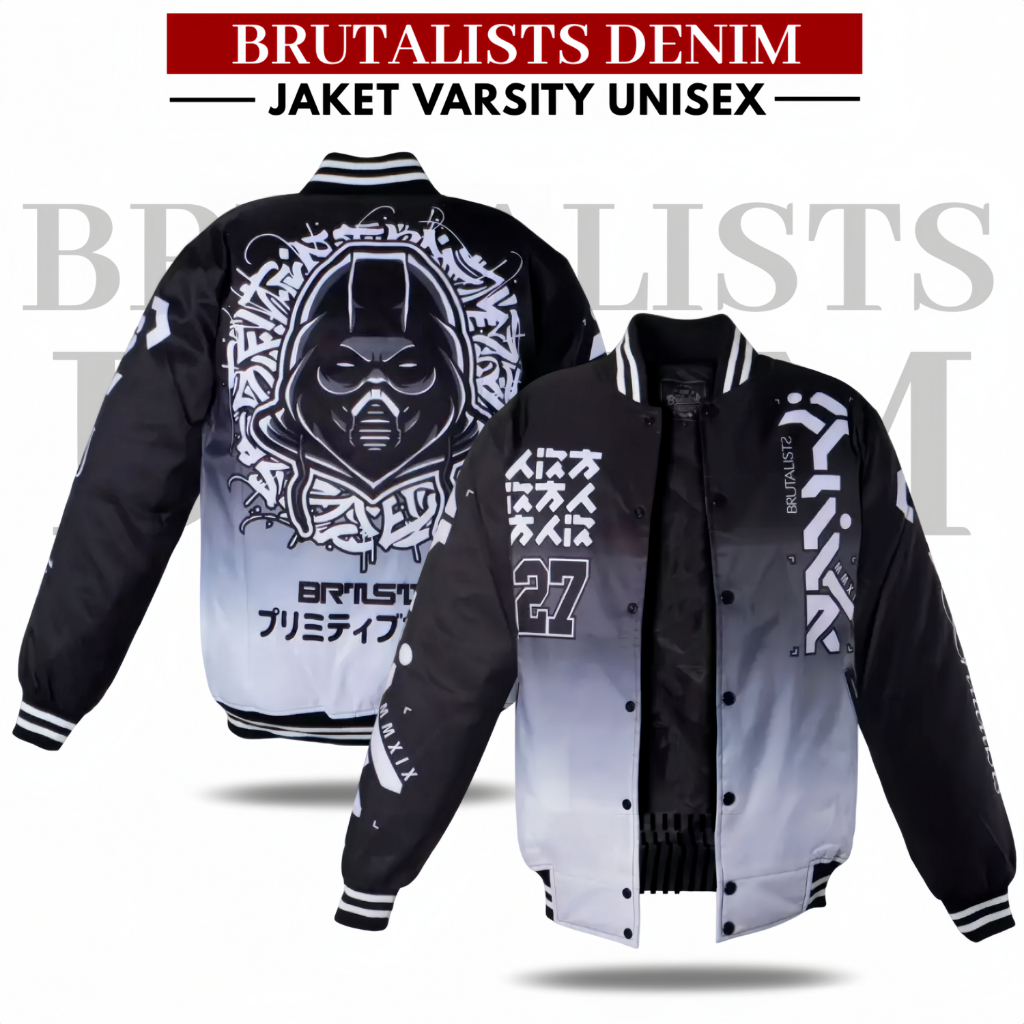 Jual Jaket Varsity Pria Baseball Parasut Distro BRUTALISTS DENIM ...