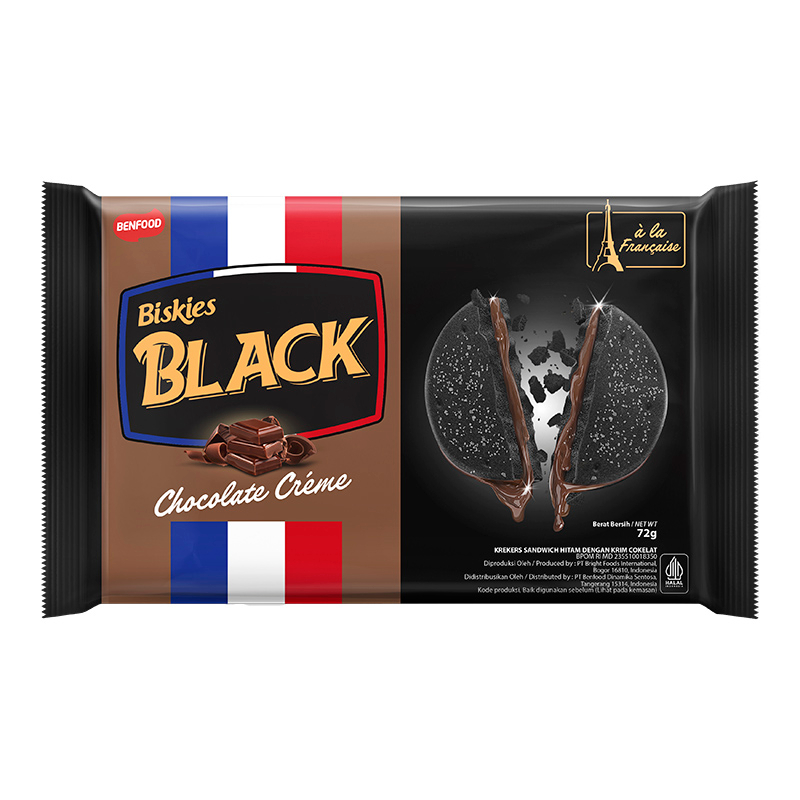 Jual Biskies Black Biskuit Vanilla Milky / Chocolate Creme 72gr ...