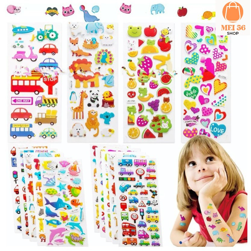 Jual STIKER PENDEK TIMBUL / STICKER EMBOSS KARTUN MIX CEWEK COWOK ...