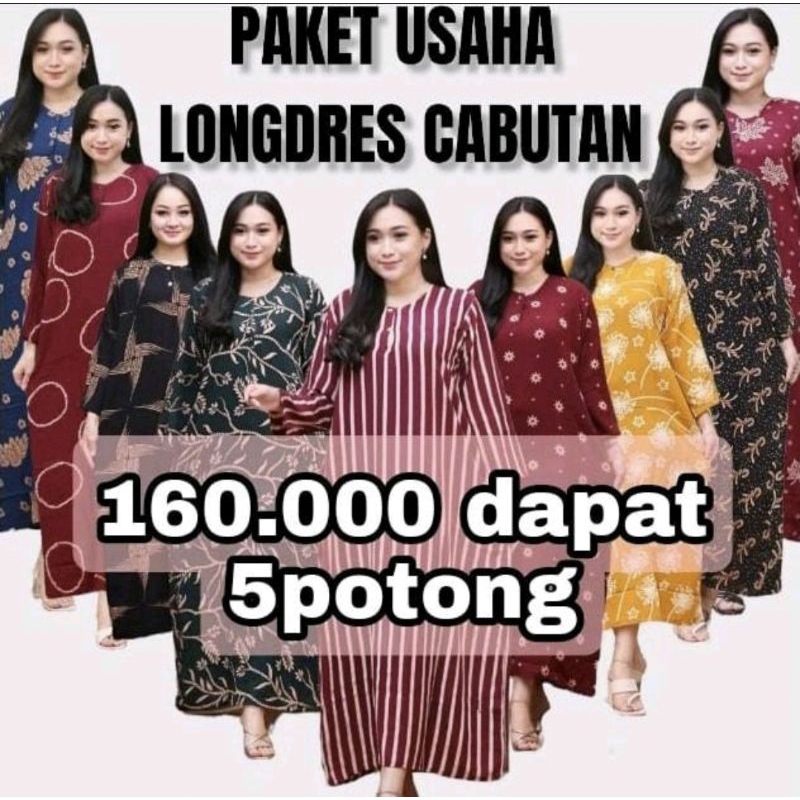 Jual PAKET LONGDRESS 5 PCS - Daster Lengan Panjang - Kancing Depan ...