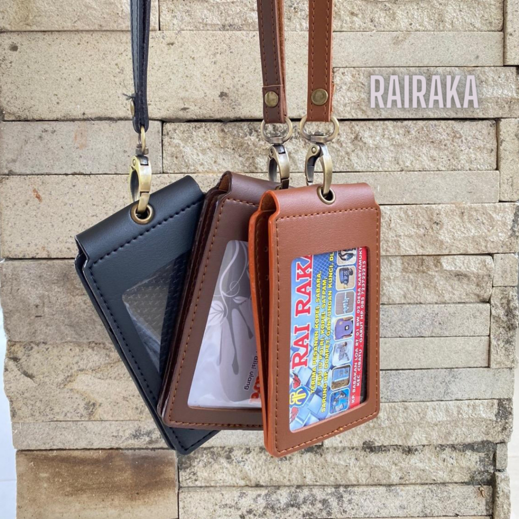 Jual Id Card name tag kulit Holder Double Flip Magnet Terbaru kekinian ...