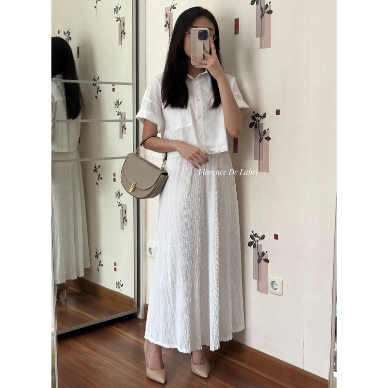 Jual ZIGZAG PLEATED SKIRT / Rok plisket panjang padi zigzag | Shopee Indonesia