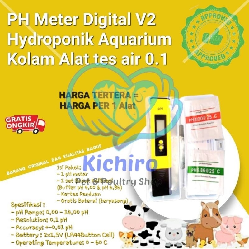 Jual PH Meter Digital V2 Hidroponik Aquarium Kolam Alat Tes Potential ...