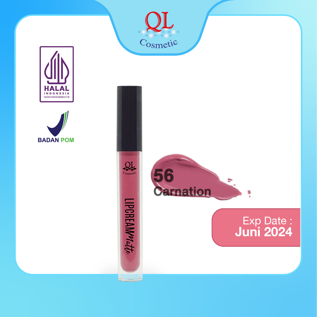 Jual QL Cosmetic Lipcream Matte 56 - Carnation | Shopee Indonesia