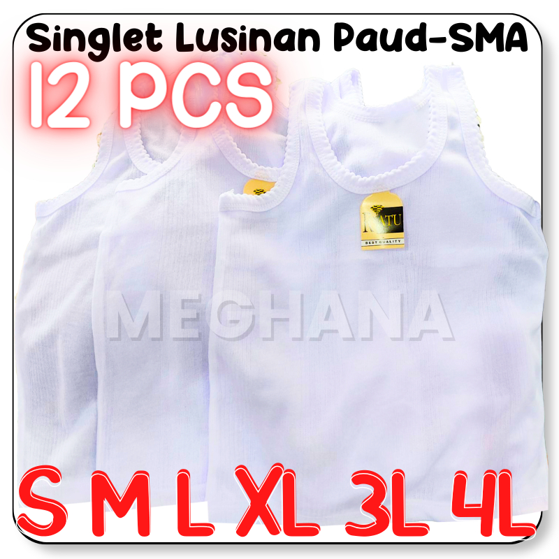 Jual 12PCS KAOS DALAM ANAK PUTIH POLOS LUSINAN SINGLET S M L XL 3L 4L MURAH | Shopee Indonesia