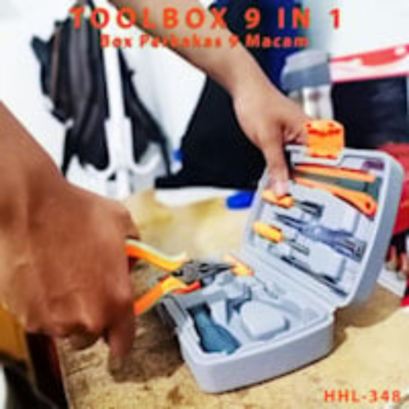 Jual Alat pertukangan tool box 9in1 perkakas rumah tangga lengkap ...