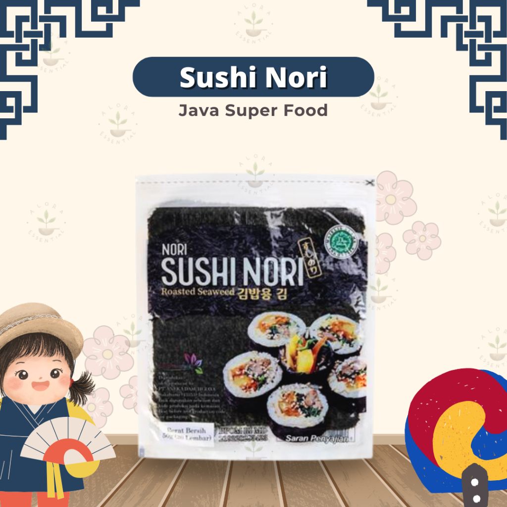 Jual JAVA Sushi Nori 50 Lembar - Rumput Laut Kering 50 Lembar Halal | Shopee Indonesia