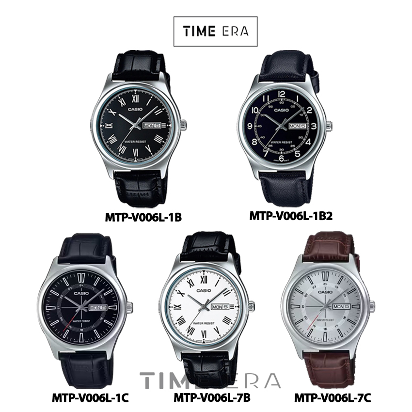 Jual Jam Casio General Mtp V006l 1b 1b2 1c Mtp V006l 7b 7c Jam Tangan Pria Hitam Putih Kulit