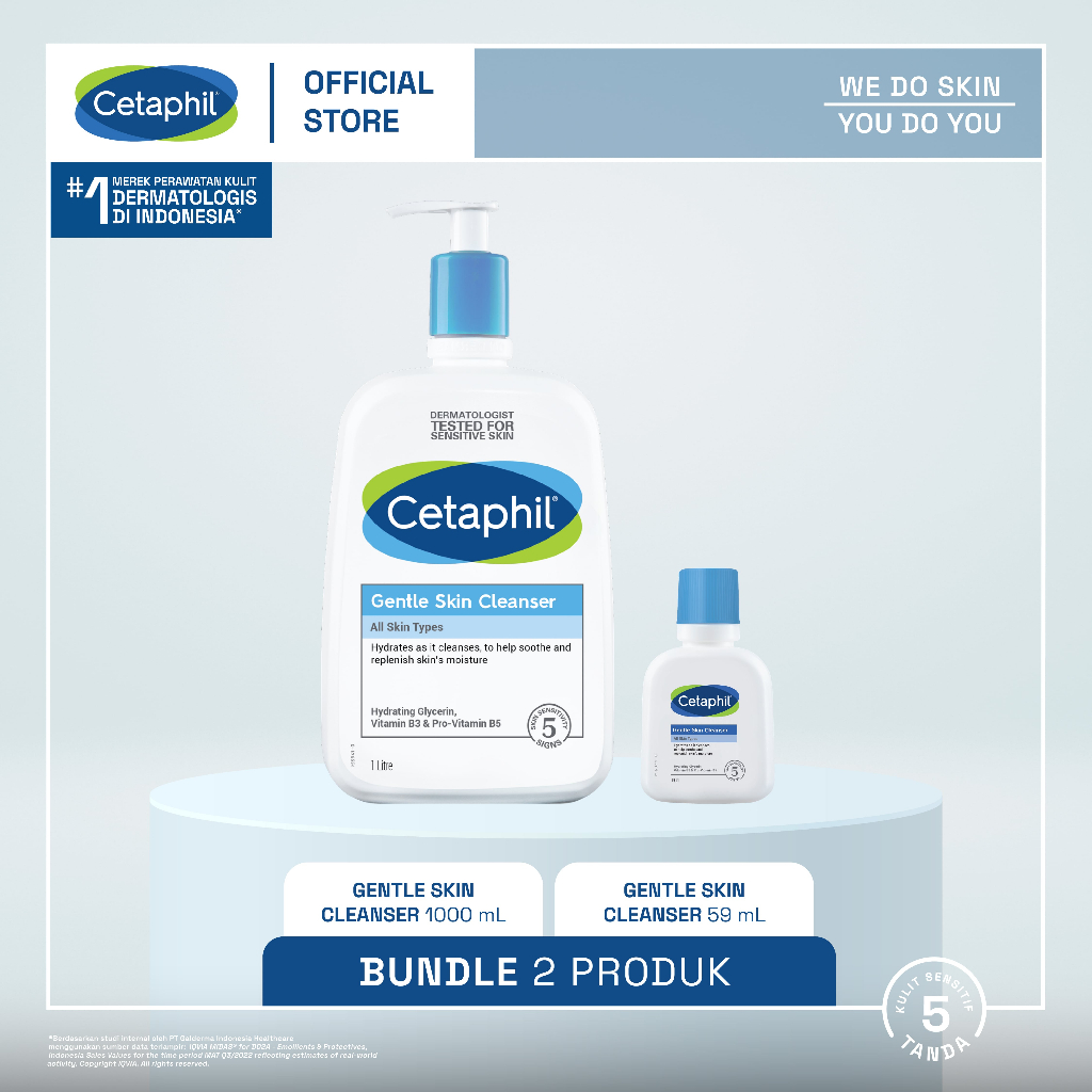 Jual Cetaphil Gentle Skin Cleanser 1000ml + 59ml | Shopee Indonesia