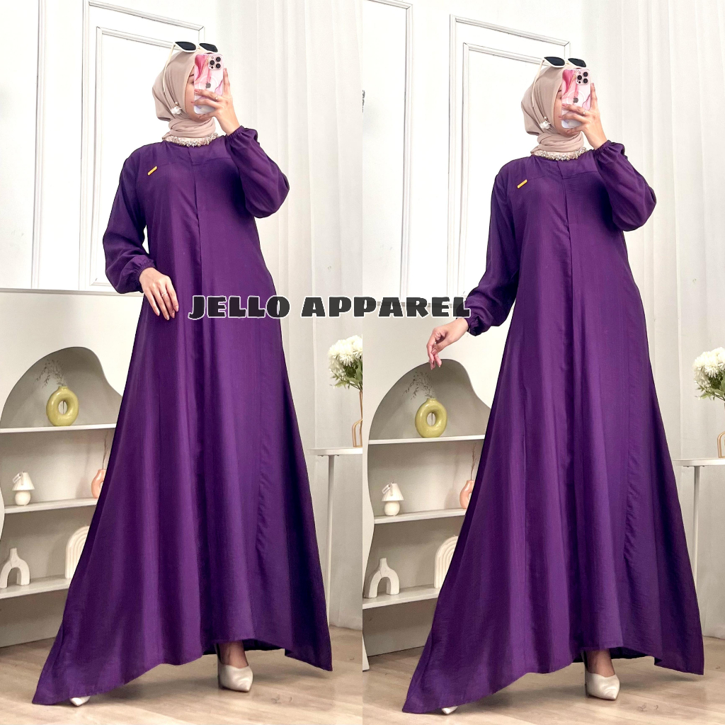 Jual Sabrina Gamis Bahan Polo Linen Pakaian Wanita Muslim Dress Dewasa ...