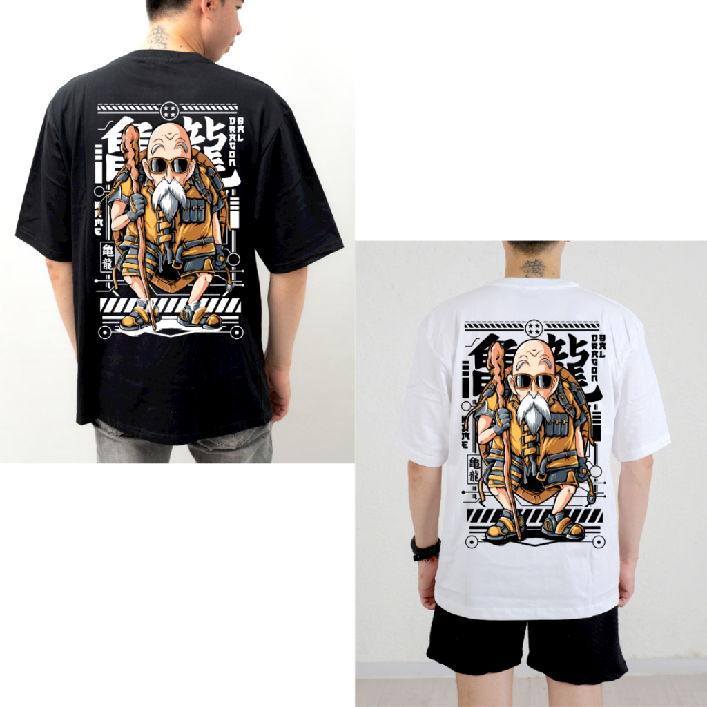 Jual VAHELLO Oversize Muten Roshi Kakek Kura - Kura Cotton Combed 20s ...