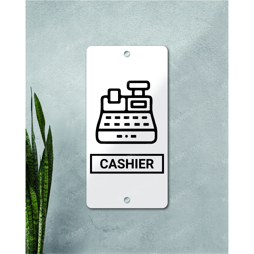 Jual TULISAN CASHIER 30X15 CM BAUT KACA POTRAIT/ SIGN BAUT KACA CASHIER ...