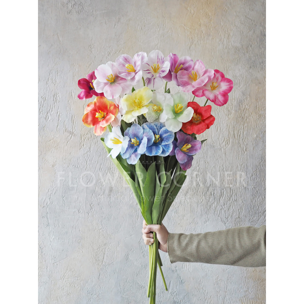 Jual Bunga Artificial Premium Reflected Blooming Tulip Semi Latex ...