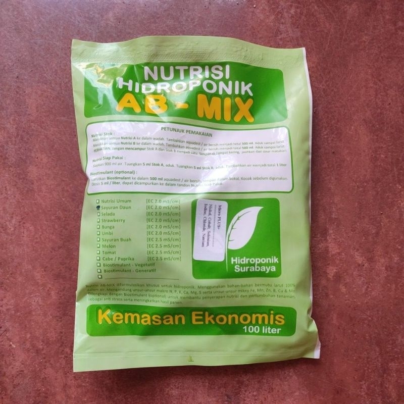 Jual Nutrisi hidroponik ab mix Sayuran daun Buah 500ml - Hidroponik ...