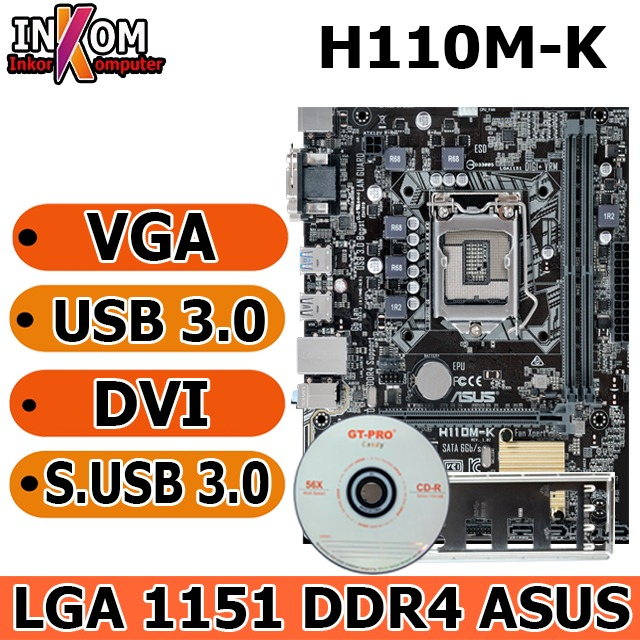 Jual Motherboard Mainboard Mobo Intel Socket LGA 1151 H110 Asus Onboard | Shopee Indonesia