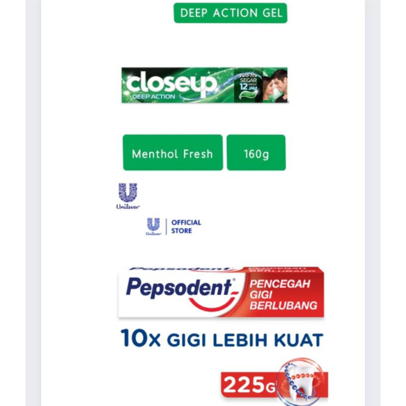 Jual Pepsodent|| Close up Pasta gigi 160gr | Shopee Indonesia