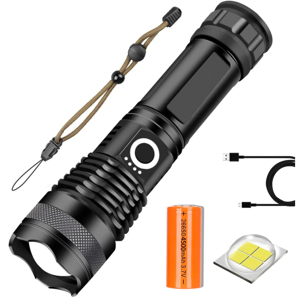 Jual SENTER LED XHP50 BISA DI ZOOM DENGAN BATTERY 26650 CAHAYA TERANG ...