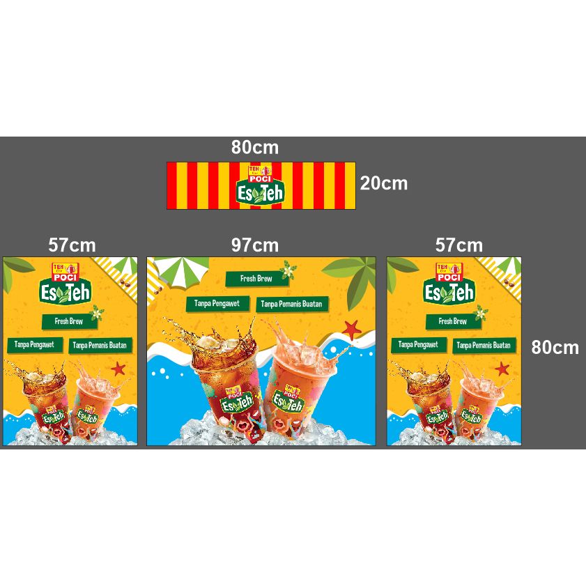 Jual banner rombong 1 paket custom desain + menu a4 laminating | Shopee ...