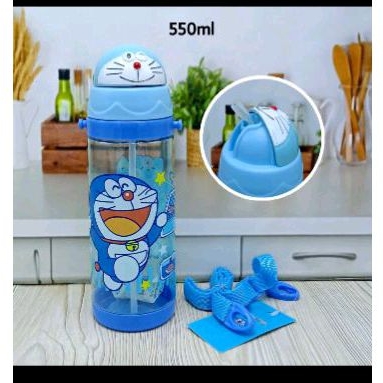 Jual Botol minum doraemon model sedot ada tali 550ml | Shopee Indonesia
