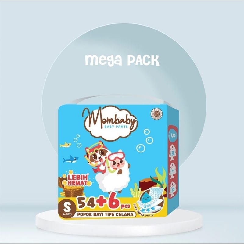 Jual Mombaby PANTS MEGA PACK Diaper Popok || S54+6 M50+6 L42+6 XL36+6 ...