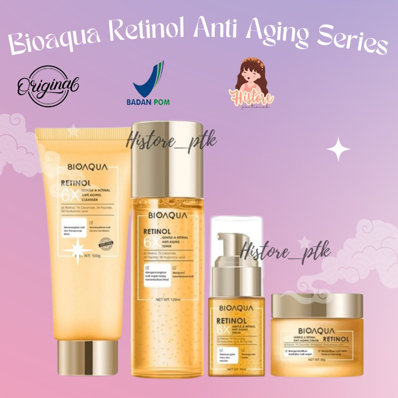 Jual BIOAQUA 6X Gentle-A Retinol Anti Aging Paket Skincare Set Retinol ...