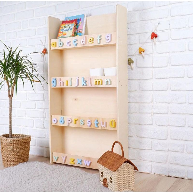 Jual Rak buku ALFABET, rak buku minimalis, rak buku anak | Shopee Indonesia