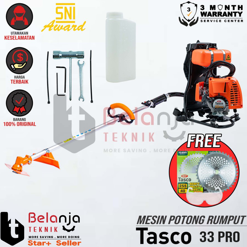 Jual Tasco Mesin Potong Rumput Gendong TAC 33 PRO Brush Cutter 2 Tak ...