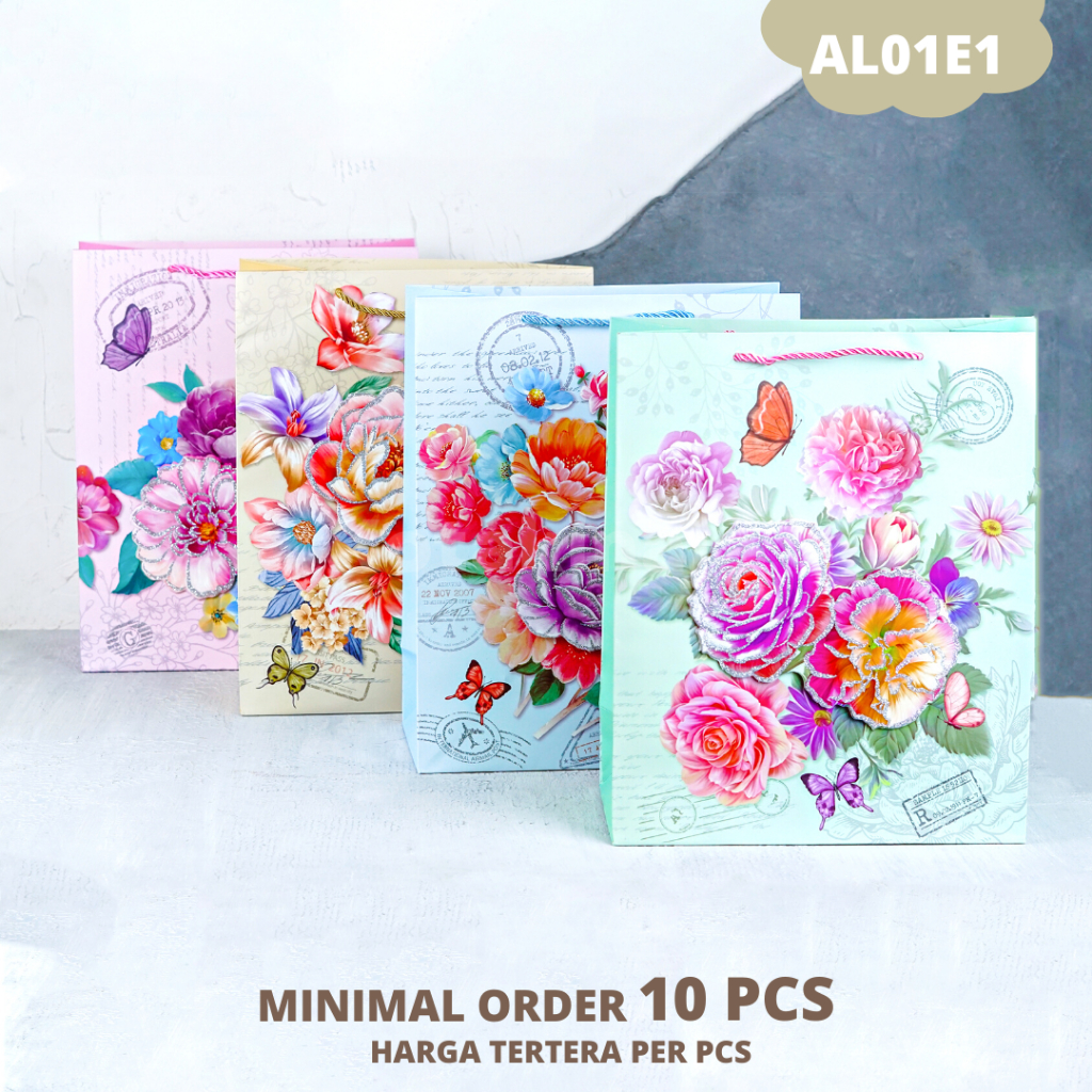 Jual Paper Bag Motif / Goodiebag Motif / Paper Bag Bunga / Goodiebag ...