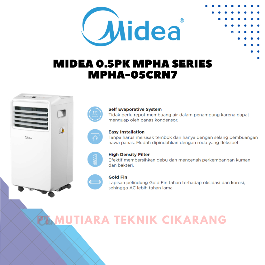 Jual AC PORTABLE MIDEA 0.5PK MPHA SERIES R290 | Shopee Indonesia