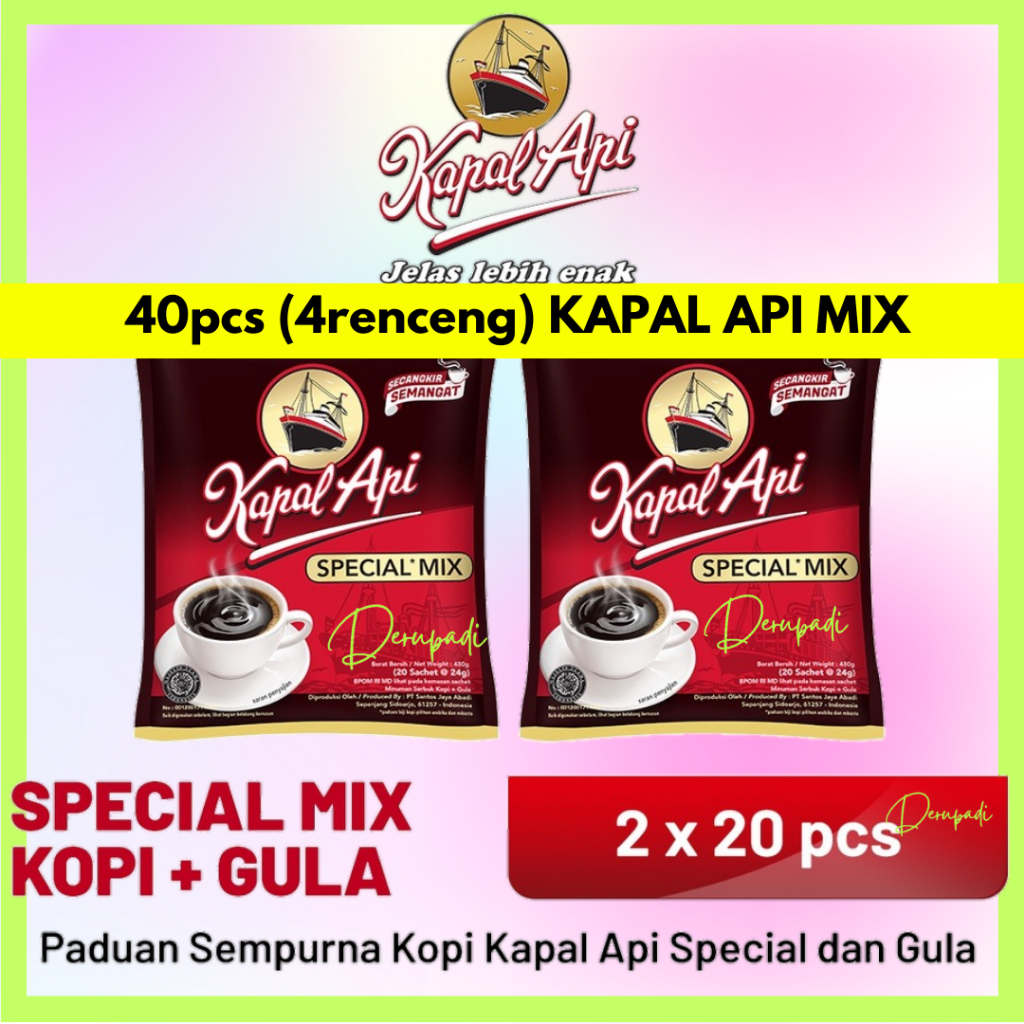 Jual 40pcs (4renteng) KAPAL API Special Mix 2 bag (20 x 23 gr) | Shopee ...