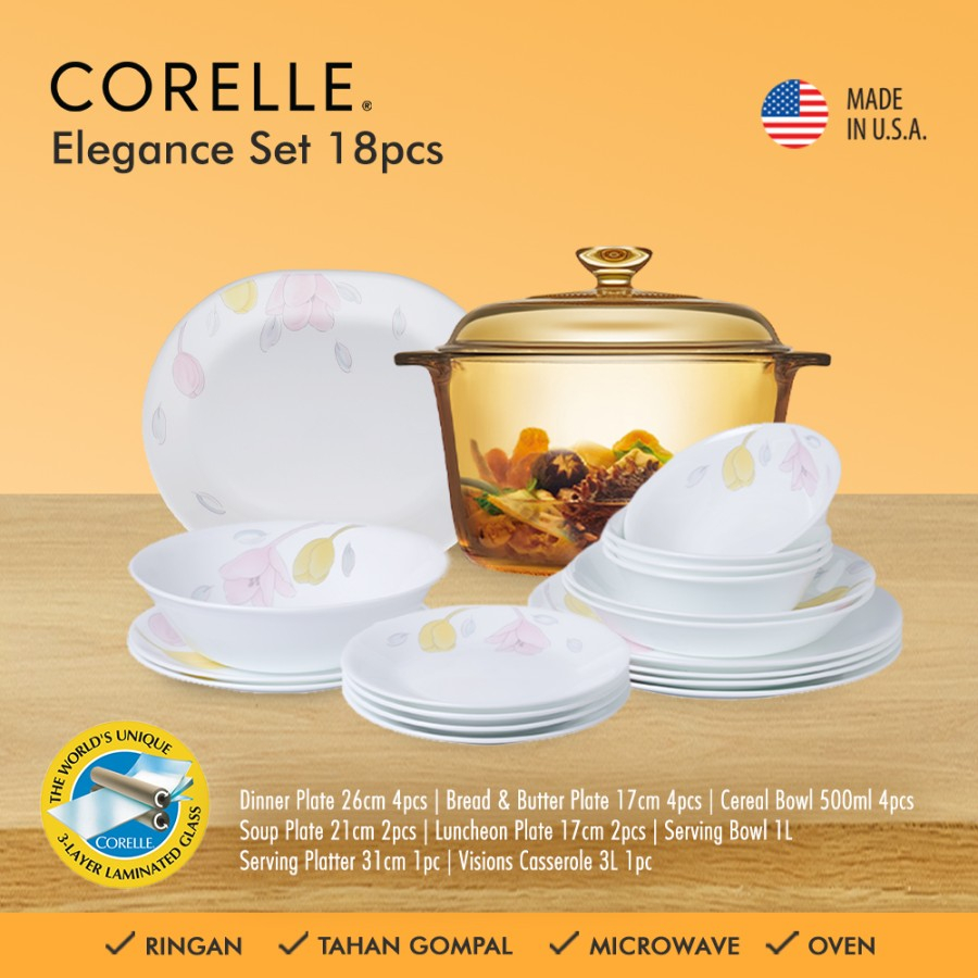 Jual Corelle Elegance Dinner Set / Set Piring Makan - Set 15pcs ...