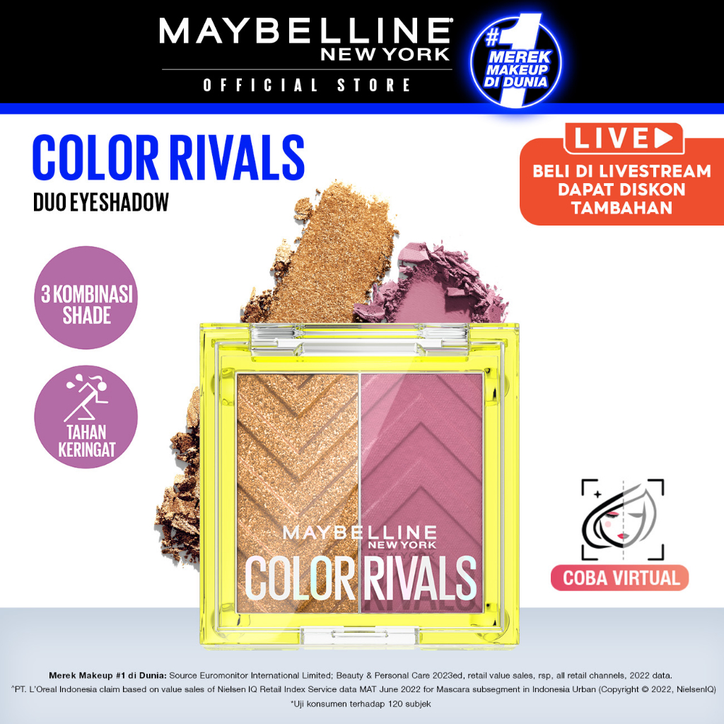 Jual MAYBELLINE OFFICIAL Color Rivals Duo Shadow – Eyeshadow Waterproof ...