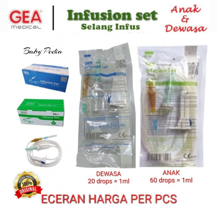 Jual BabyPedia Infusion Set Dewasa - Anak GEA / Selang Infus Dewasa ...