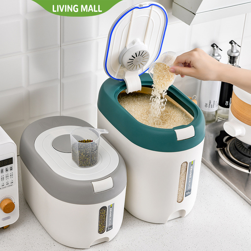 Jual Angola Dispenser Beras 10 KG Rice Dispenser E97 Tempat Wadah Penyimpanan Beras Rice Bucket ...