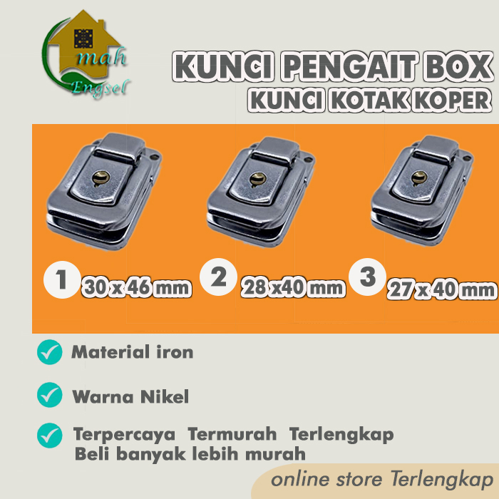 Jual Kunci pengait box 28 x 40 mm Kunci koper Gembok koper Overval ...