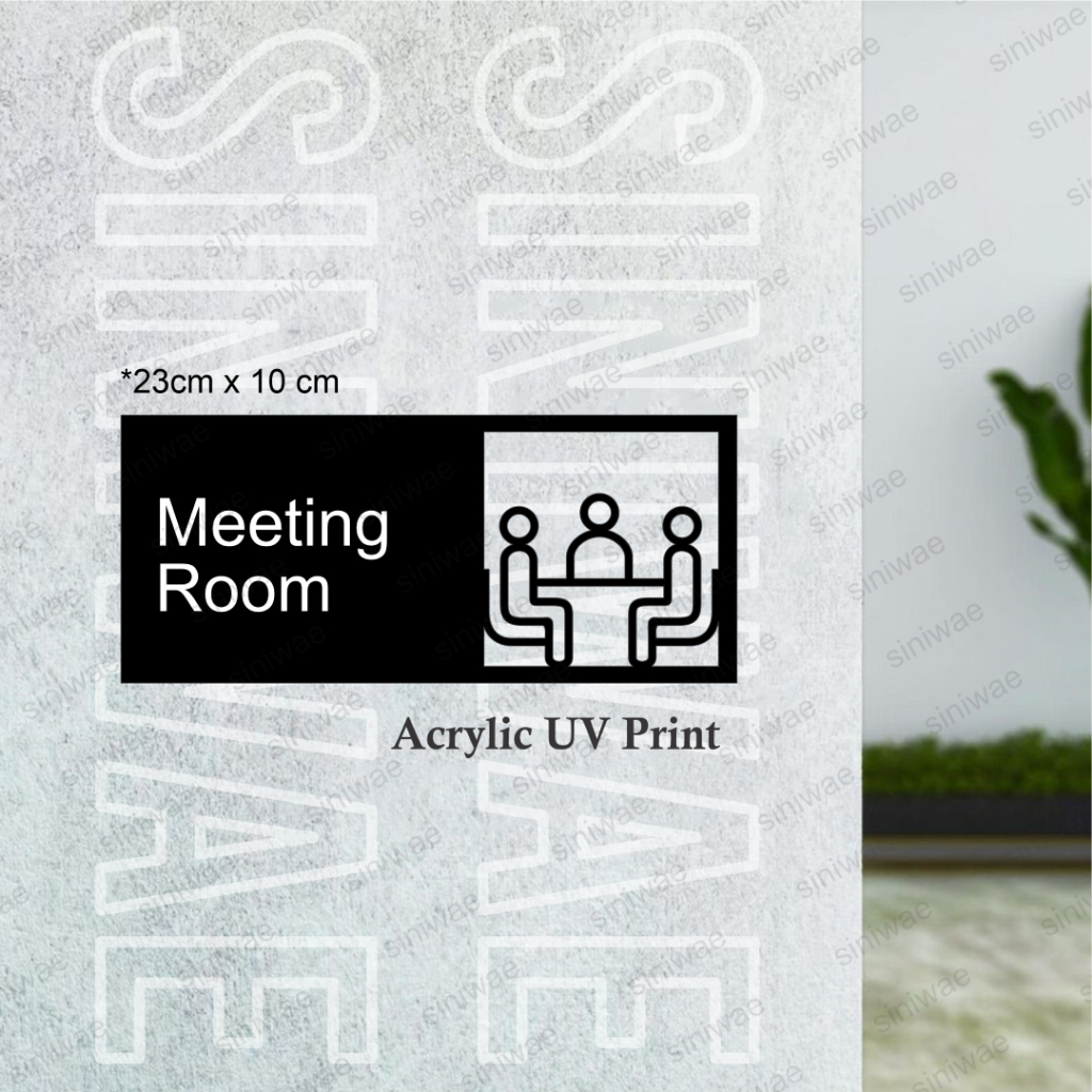 Jual Meeting Room Acrylic Sign 23x10cm Modern UV Print Akrilik Label ...