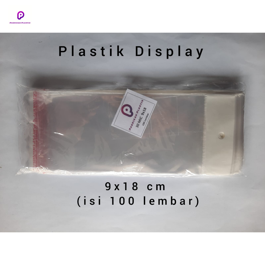 Jual Plastik Display / Plastik Perlize / Plastik Opp Gantung isi 100 ...