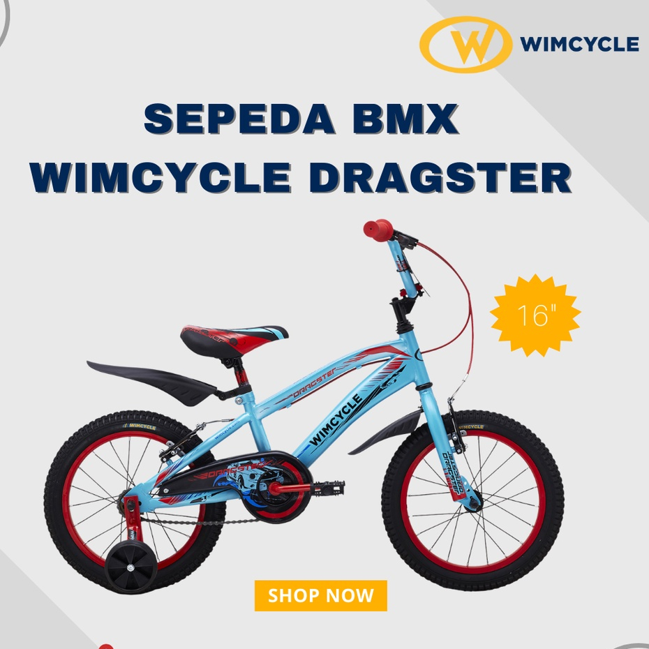 Jual SEPEDA ANAK BMX UKURAN 16/18/20 INCH WIMCYCLE DRAGSTER | Shopee ...