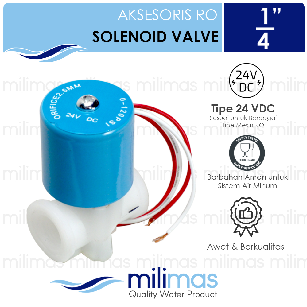 Jual MILI Solenoid Valve 24 VDC Reverse Osmosis 1/4" - Selenoid Stop Kran RO | Shopee Indonesia