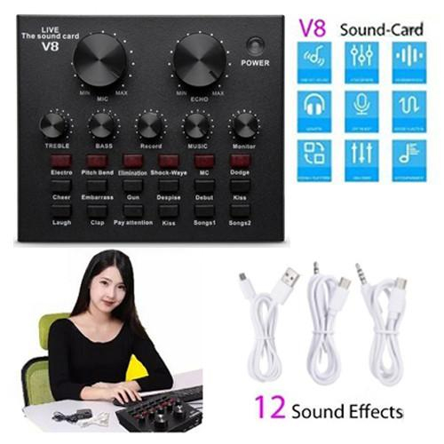 Jual SOUND CARD V8 SINGING LIVE - SOUNDCARD BLUETOOTH V8 AUDIO EXTERNAL | Shopee Indonesia